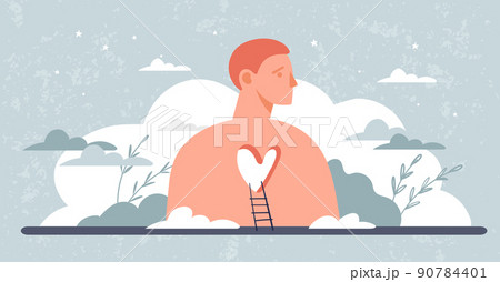 A man without a heart. The concept of...のイラスト素材 [90784401] - PIXTA