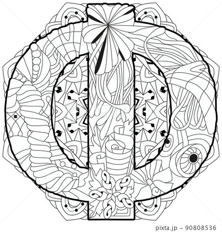 Russian Alphabet Cyrillic Capital letter F on...のイラスト素材 [90808536] - PIXTA