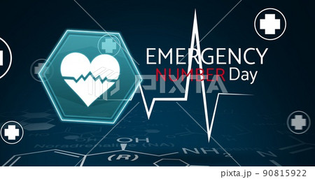 Illustration of emergency number day text with...のイラスト素材 [90815922] - PIXTA