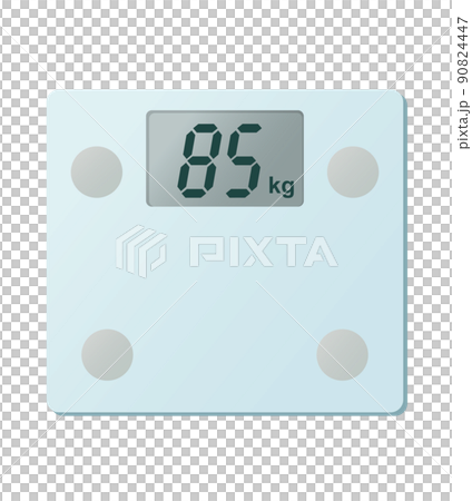 Vector illustration of digital scale 85kg display - Stock Illustration ...