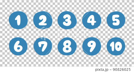 Loose blue circle numbers - Stock Illustration [90826025] - PIXTA