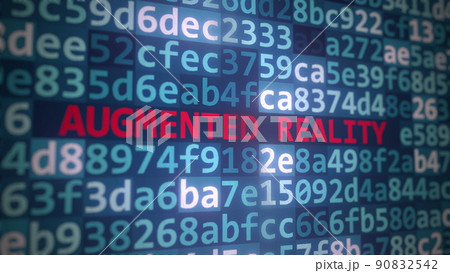 AUGMENTED REALITY text and program code on the...のイラスト素材 [90832542] - PIXTA