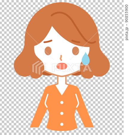 Upper body of female character-I'm in trouble - Stock Illustration ...