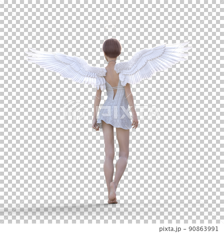 Beautiful leg angel perming 3DCG illustration... - Stock Illustration ...