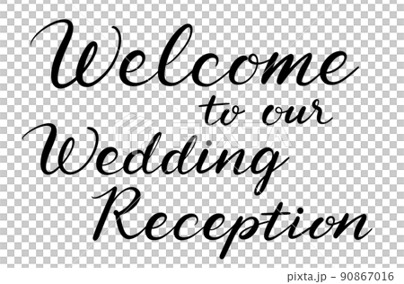 Handwritten text on the welcome board for the... - Stock Illustration ...