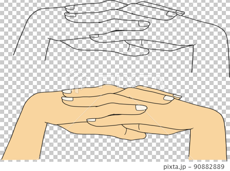 Cross hands, cross fingers, think - Stock Illustration [90882889] - PIXTA