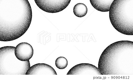 Dotwork grain balls frame background. Black...のイラスト素材 [90904812] - PIXTA