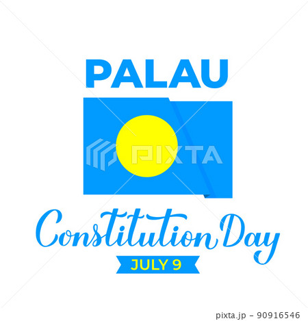 Palau Constitution Day typography poster....のイラスト素材 [90916546] - PIXTA