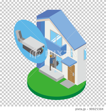 Sneak damage and security cameras - Stock Illustration [90925384] - PIXTA