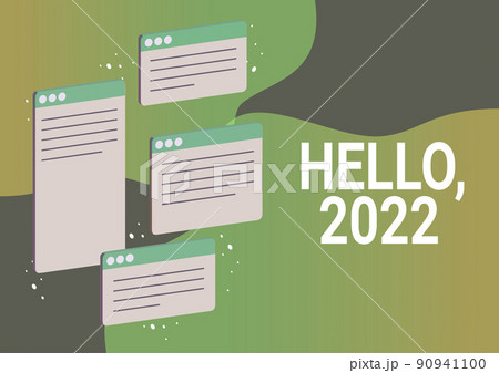 Conceptual display Hello 2022. Business idea...のイラスト素材 [90941100] - PIXTA
