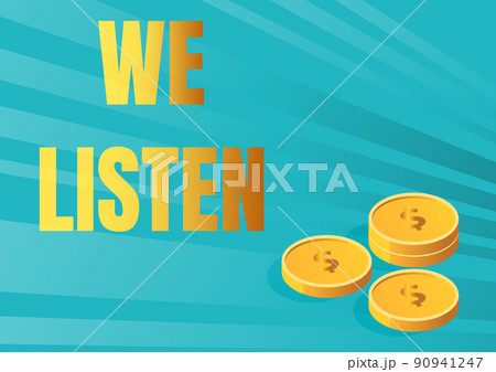 Handwriting text We Listen. Word Written on...のイラスト素材 [90941247] - PIXTA