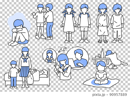 Children's social problems - Stock Illustration [90957889] - PIXTA