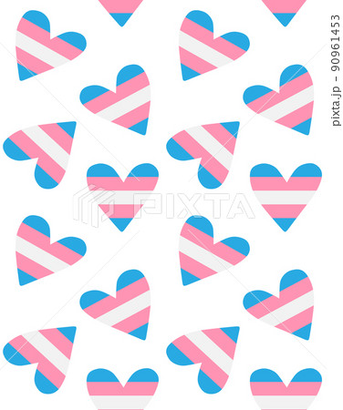 Vector seamless pattern of trans flag heartのイラスト素材 [90961453] - PIXTA