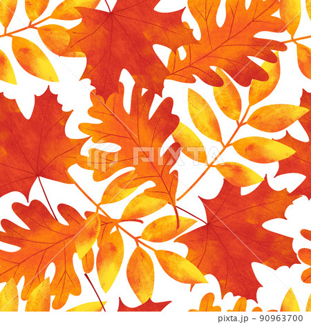 Hand drawn seamless pattern with fall autumn...のイラスト素材 [90963700] - PIXTA
