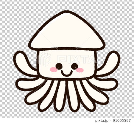 Cute squid character - Stock Illustration [91005597] - PIXTA