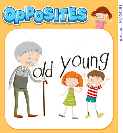 Opposite words for old and youngのイラスト素材 [91054291] - PIXTA