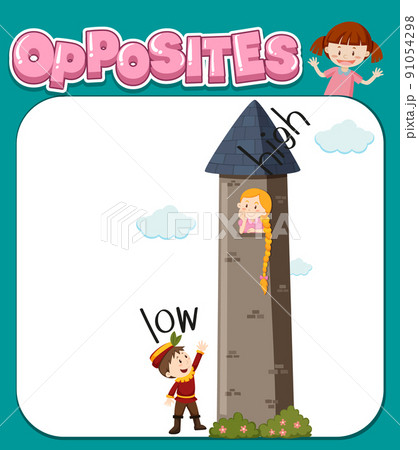 Opposite words for low and highのイラスト素材 [91054298] - PIXTA