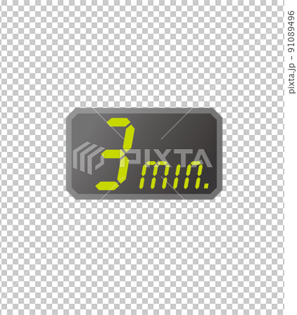 Simple digital 3 minute timer clock icon - Stock Illustration [91089496 ...
