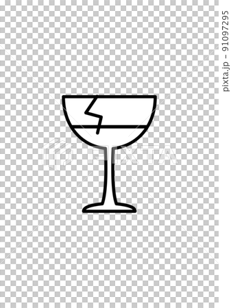 Icon Travel Glass Breaking Outline - Stock Illustration [91097295] - PIXTA