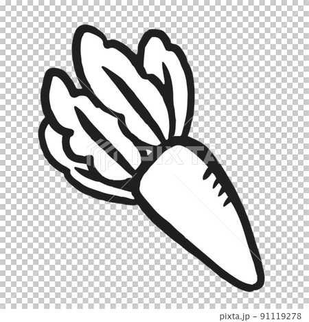 Illustration without color of vegetables Carrot - Stock Illustration ...