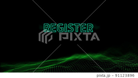 Image of neon register over black background...のイラスト素材 [91123896] - PIXTA