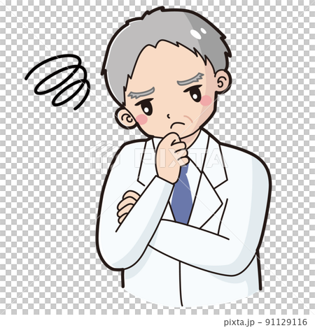 Illustration of a senior man in a lab coat... - Stock Illustration ...