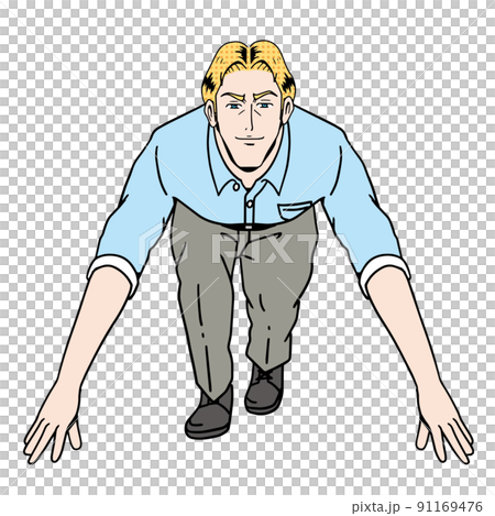 A man in a running pose of the American comics... - Stock Illustration ...