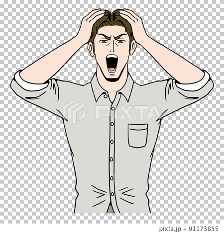 A man shocked by the American comics touch - Stock Illustration ...