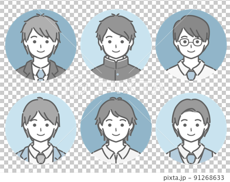 Male student circle icon set - Stock Illustration [91268633] - PIXTA
