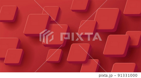 red volume squares creating dynamic texture, 3d...のイラスト素材 [91331000 ...