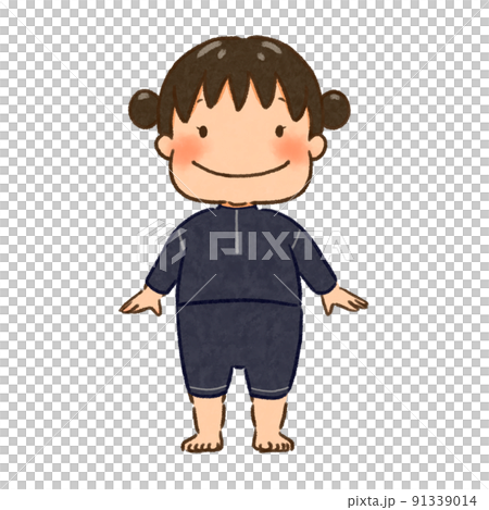 Girl wearing a rash guard - Stock Illustration [91339014] - PIXTA