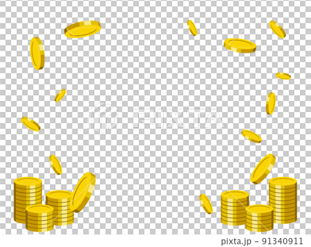Gold coin frame material (horizontal) - Stock Illustration [91340911 ...