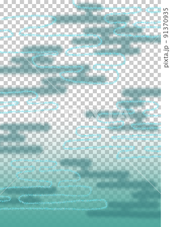 Green-blue Japanese-style cloud fog background... - Stock Illustration ...