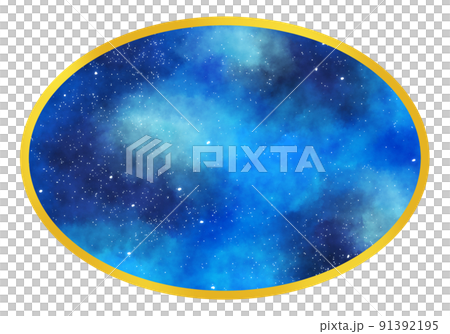 Blue galaxy round frame - Stock Illustration [91392195] - PIXTA