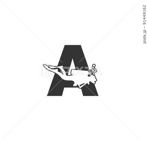 Letter A and someone scuba, diving icon...のイラスト素材 [91449162] - PIXTA