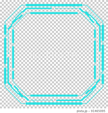 Cyber square frame square turquoise blue - Stock Illustration [91465095 ...