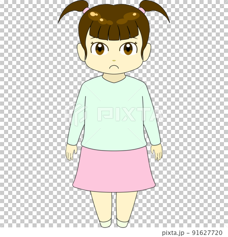 Chibi character illustration (female, front) - Stock Illustration ...