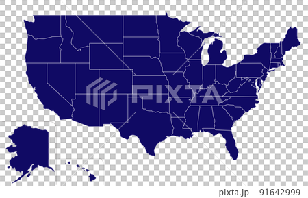 Map of the United States, all 50 states, symbols - Stock Illustration ...