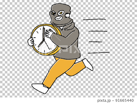 Anthropomorphic time thief Concept art about... - Stock Illustration ...