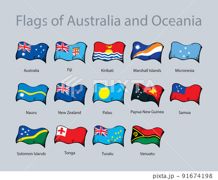 Oceania Country Flags Australia/oceania Country Flags, Flash Cards,