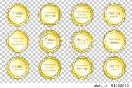 Simple and elegant circular frame set, line... - Stock Illustration ...