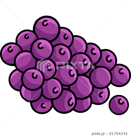 Grapes Fruit Cartoon Colored Clipart Illustrationのイラスト素材 [91704242] - PIXTA
