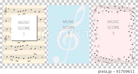 Musical notes, musical score music motif poster... - Stock Illustration ...