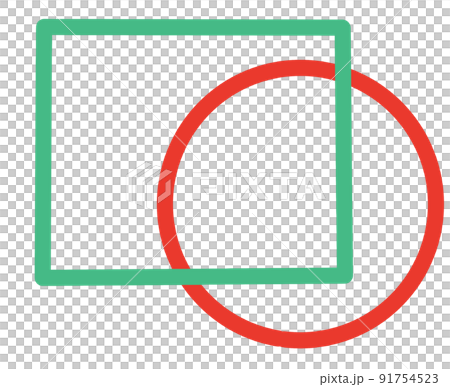 Blank circle line with solid shape primary... - Stock Illustration ...
