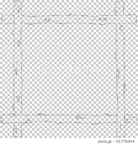 Wooden frame line drawing - Stock Illustration [91776944] - PIXTA