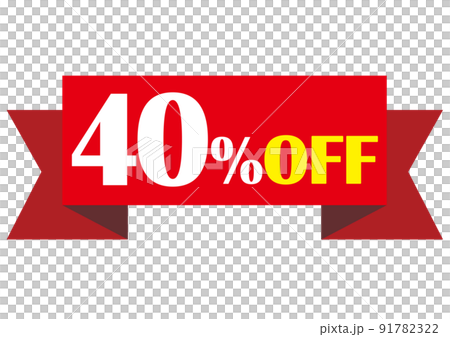 40% off, discount, price cut, ribbon, leaflet,... - Stock Illustration ...