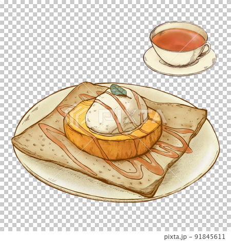 Galette-colored pencil drawing-style... - Stock Illustration [91845611 ...