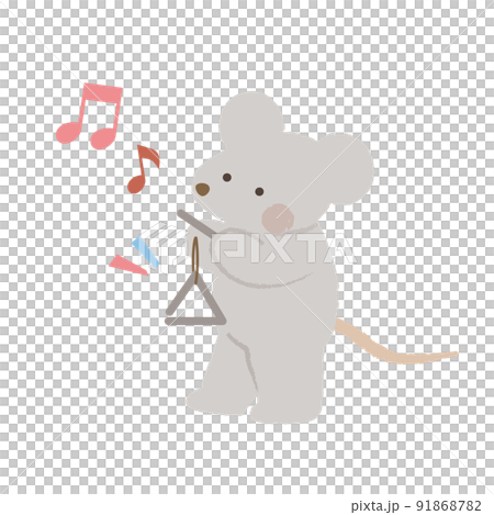 Mouse playing the triangle - Stock Illustration [91868782] - PIXTA
