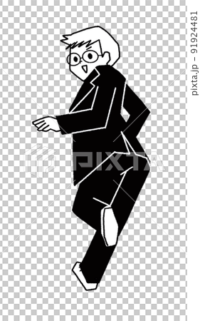 Men's junior high school students running... - Stock Illustration ...
