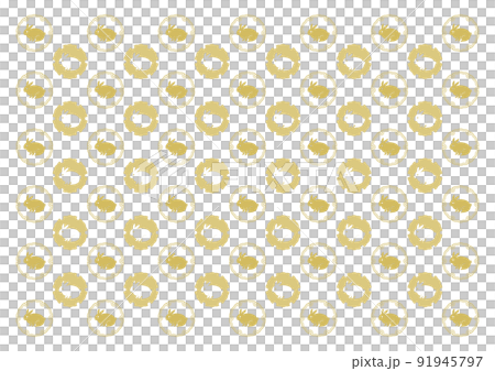 Rabbit and snow ring pattern illustration gold - Stock Illustration ...